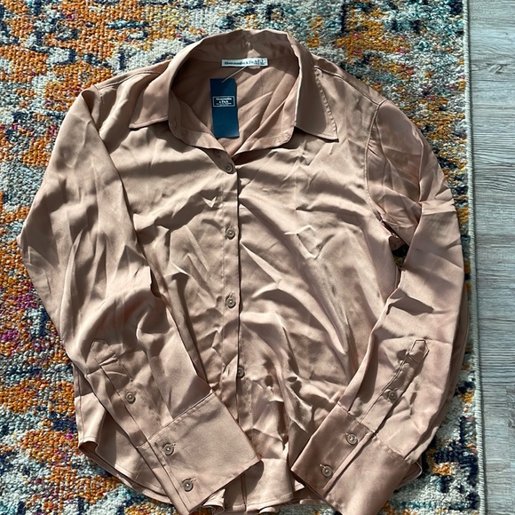Abercrombie & Fitch | Tops | Tan Button Up Blouse | Poshmark